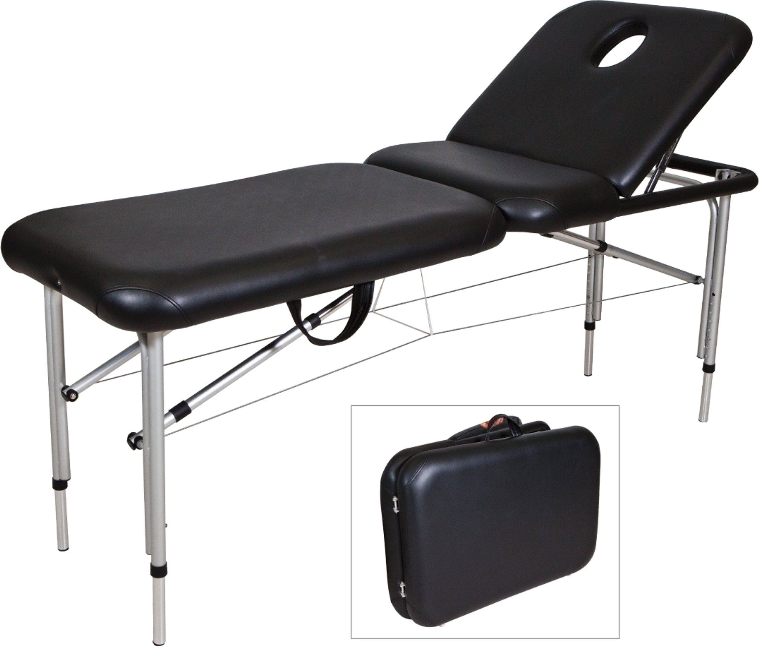 Lightweight Aluminium Portable Bed - Black - AU SALON SUPPLIES