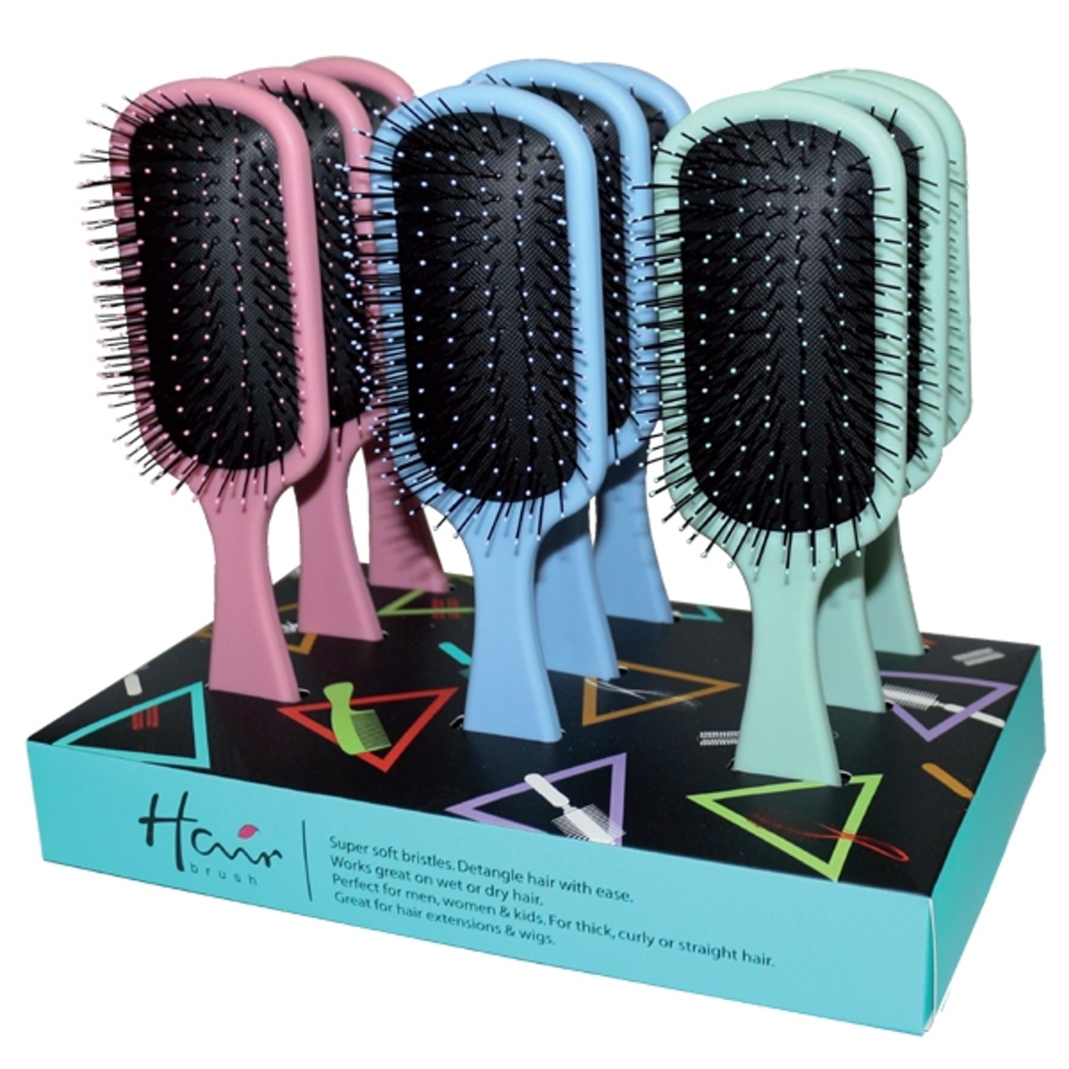 Paddle Hair Brushes 9 Pack Counter Display | Buy Professional Salon ...