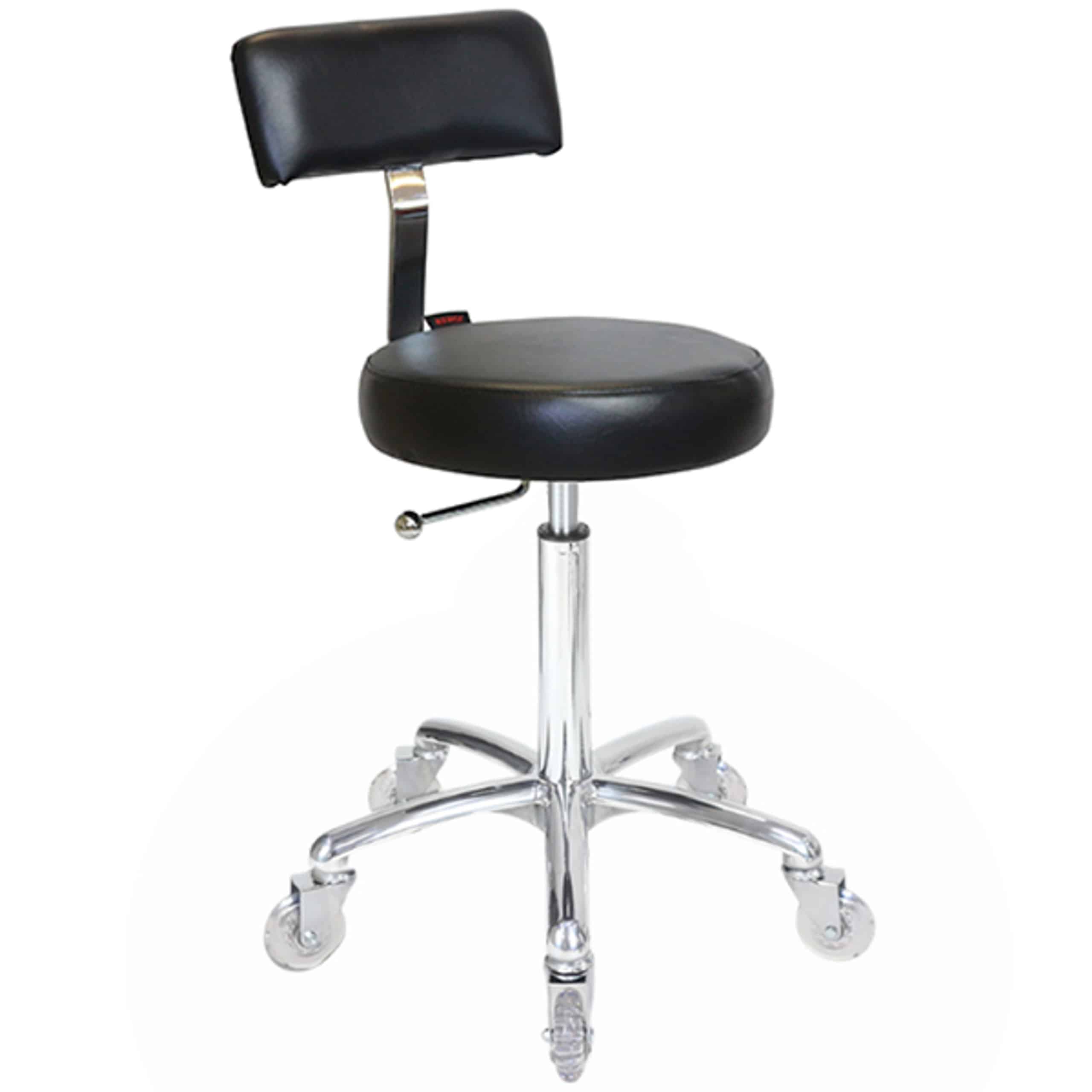 Sprint Cutting Stool Black - Chrome Base - AU SALON SUPPLIES